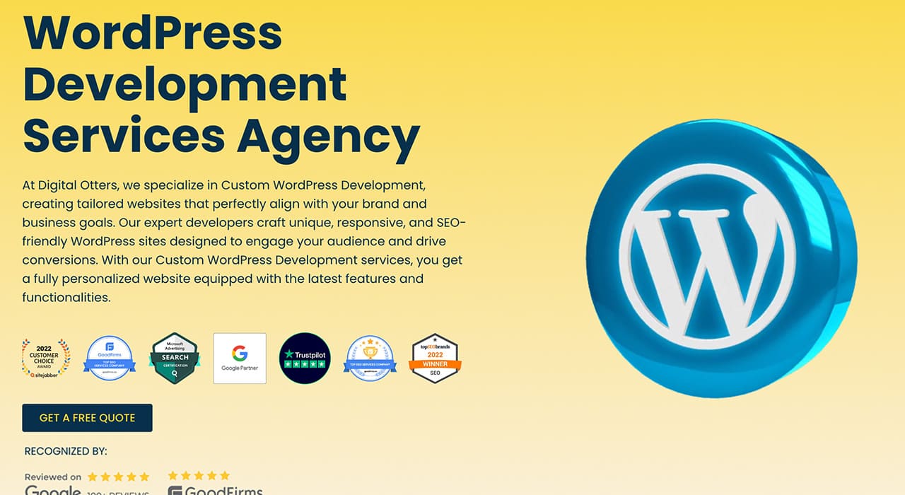 Custom Wordpress Development Services Agency - Digital Otters